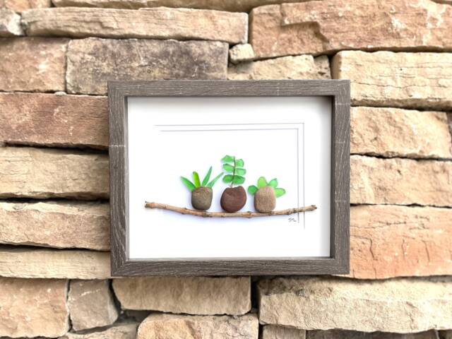Sea Glass & Pebble Plants - Handmade Garden Gift For Her Him Birthday ...