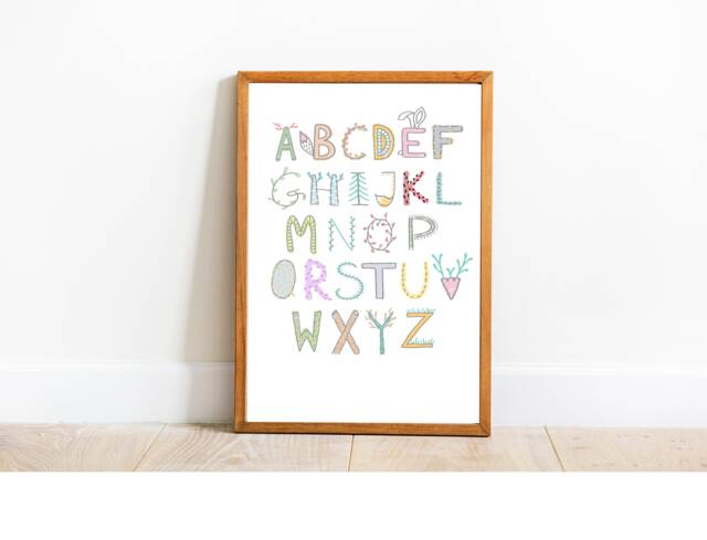 Woodland Alphabet Poster/Kids Poster/Animal Art Print/Alphabet Letter ...