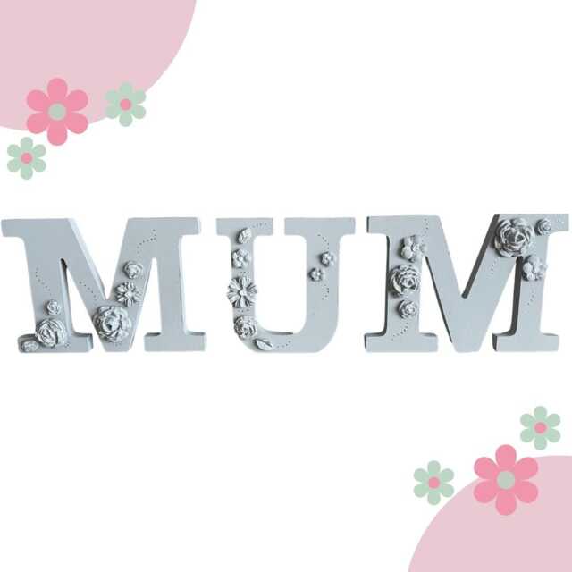 Wooden Mum Letters, Wall Shelf Decor, Mother's Day, Handmade Birthday ...
