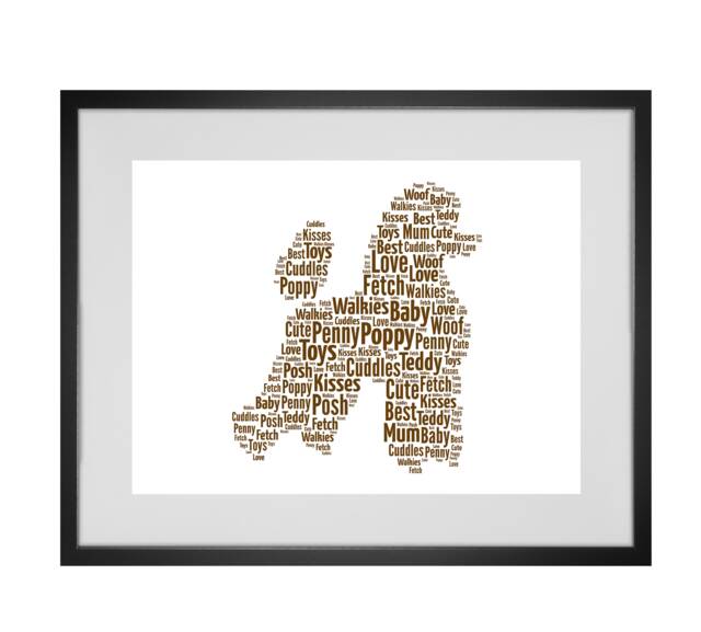 Personalised Dog Word Art Poodle Design - Any Breed Of Dog Can Be Made ...