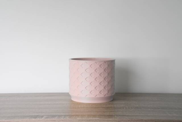 "Wallflower Planter With Drainage & Saucer in Light Pink, Unique 3D ...
