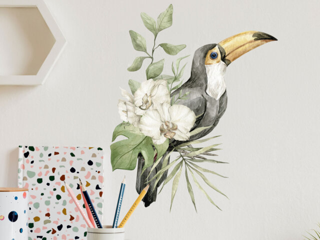 Toucan Wall Sticker, Jungle Stickers, Safari Room Decor, Tropical ...