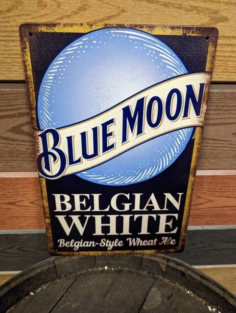 Blue Moon Metal Sign 20x30cm Man Cave Decor Wall Plaque Art - A4 Size ...