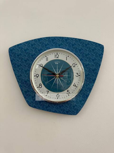 Handmade Mid-Century Atomic Wall Clock Naug Storm Blue by Etsy ...