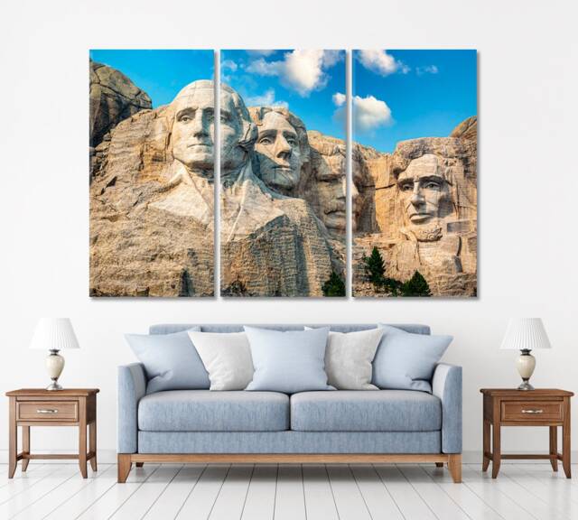 Four Presidents Landmarks Photo Poster Print, Mount Rushmore Wall Art ...