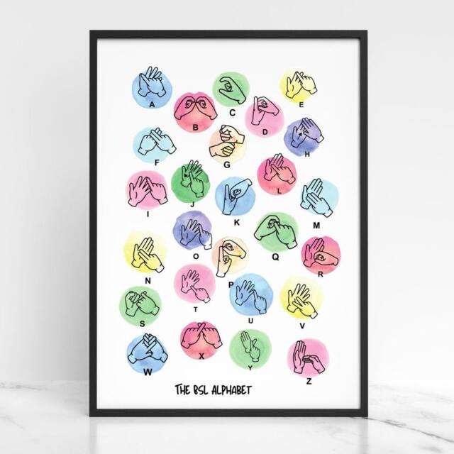 Bsl Alphabet, British Sign Language, Alphabet Print , Nursery Education ...