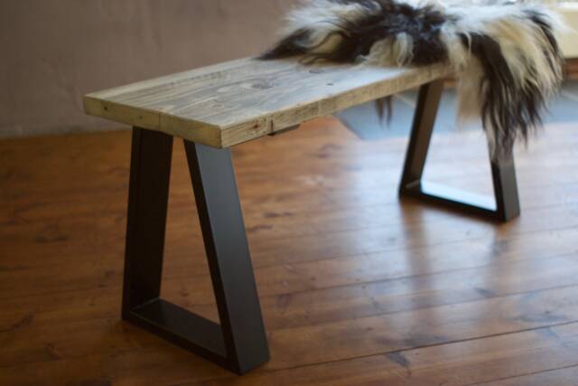 Bench Industrial Rustic Style With Authentic Reclaimed Wood On ...
