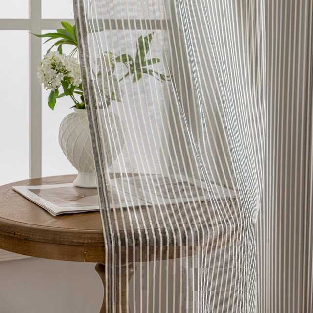 Custom Curtains Vertical Stripe Net Sheer Voile Curtain For Bedroom ...