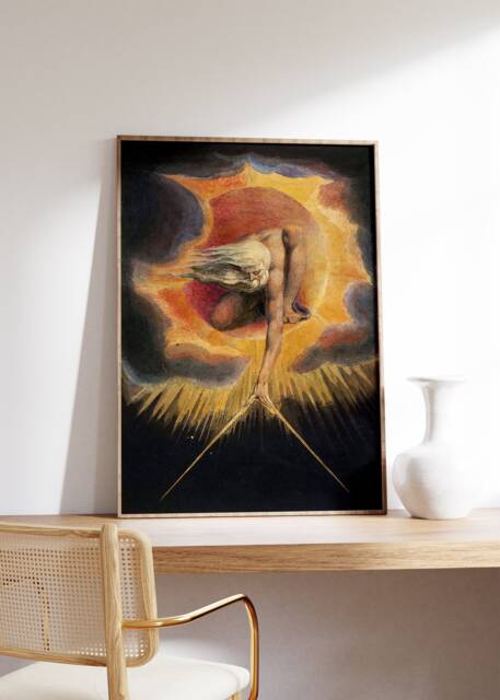 Ancient Of Days Exhibition Art Print, Abstract God Painting, Creation ...
