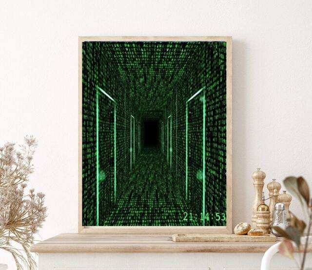 Matrix Rain Art Print , Matrix Code Poster, Digtial Ai Generated by ...