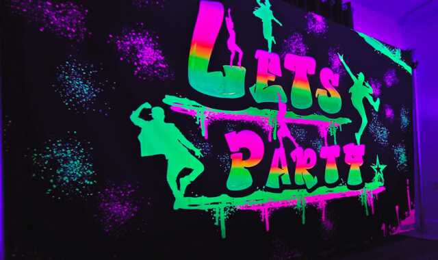 Uv Lets Party Uv Style Neon Giant Wall Hanging Tapestry Reactive ...