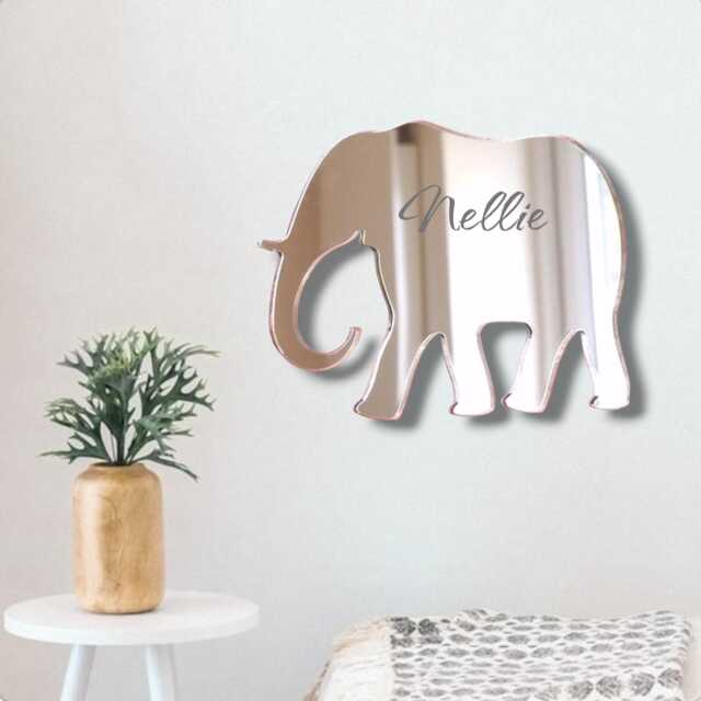 Elephant Acrylic Mirror Wall Art Personalized Engraving by Etsy ...