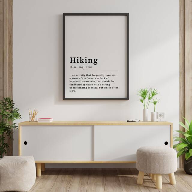 Definition Of Hiking Quote Poster Print, Hiking, Walking, Active ...