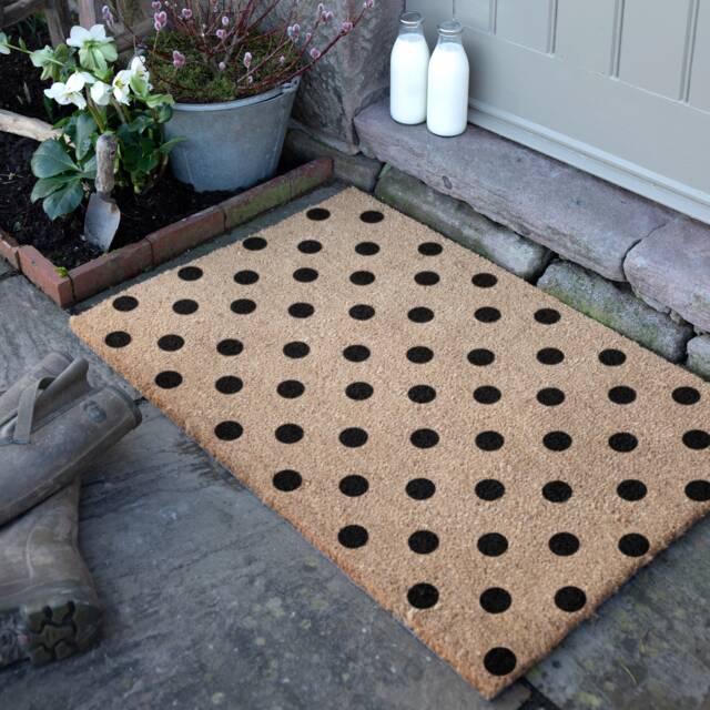 Country Home Dots Doormat - Black Spots Door Mat Housewarming Gift ...