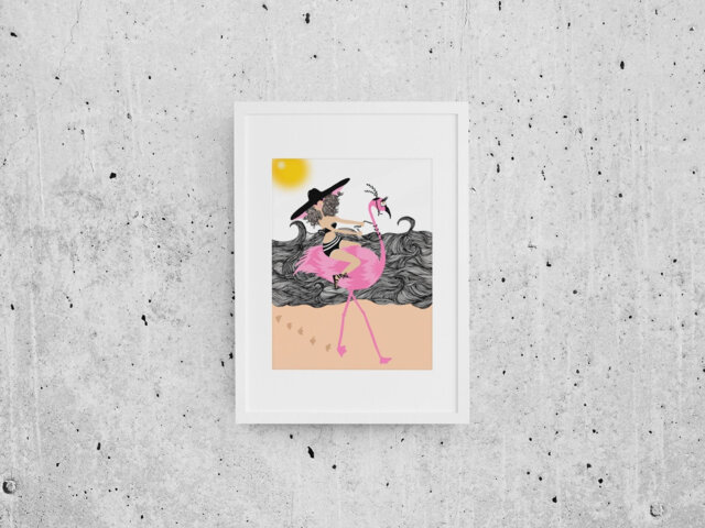 Flamingo Riding - Art Print by Etsy | ufurnish.com