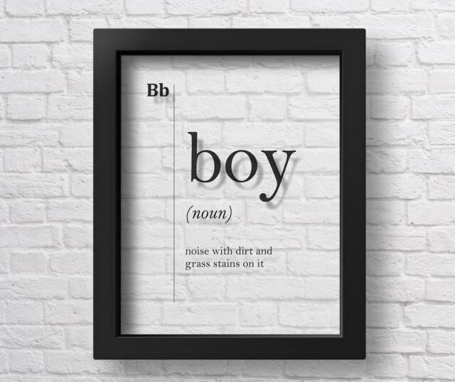 Transparent Boy Funny Definition Print Boys Room Decor Nursery Family ...