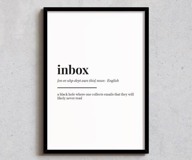 Inbox - Wall Decor Funny Home Print Office Art Definition Poster A6, A5 ...