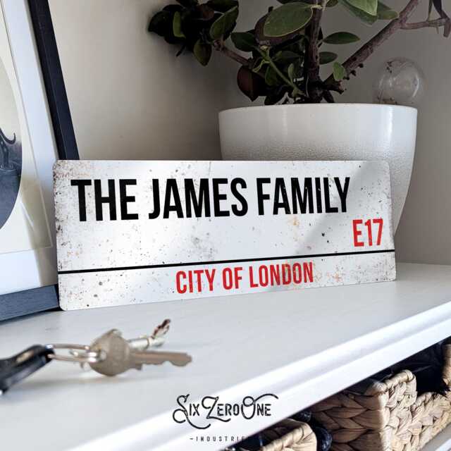 Personalised Family Metal Street Sign - Worn Or Clean Look Available ...