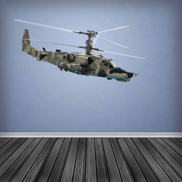 Wall Decal Army Helicopter Sticker Camouflage Military Chopper War ...