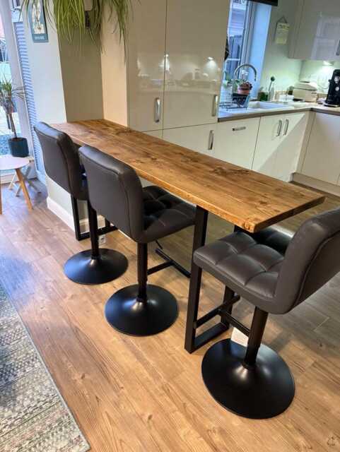 Rustic Bar Table With Steel Legs Solid Reclaimed Wooden Top by Etsy ...