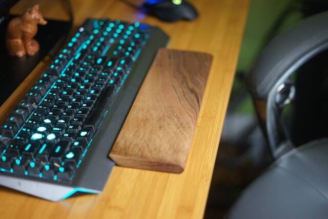 Wooden Keyboard Wrist Rest. With An Angled Notch For Acute Angle ...