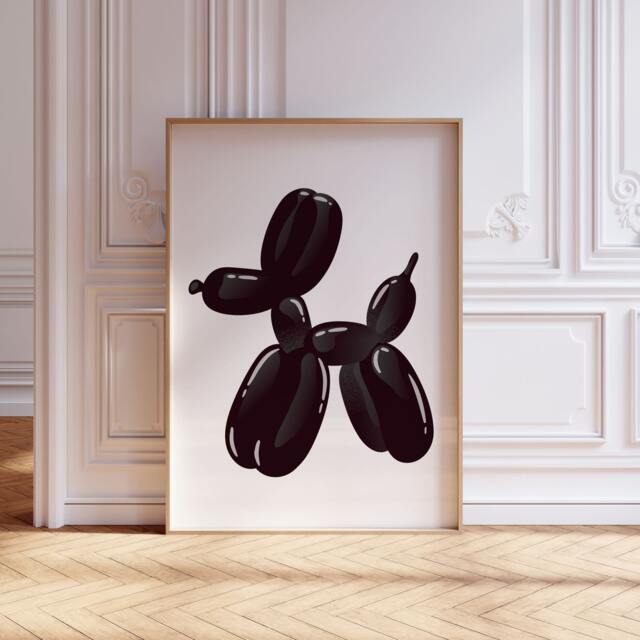 Balloon Dog Print, Trendy Wall Art, Poster New Home Gift, Housewarming ...