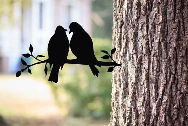 Metal Bird Statue - Love Birds Statue- Garden Decor -Yard Art by Etsy ...