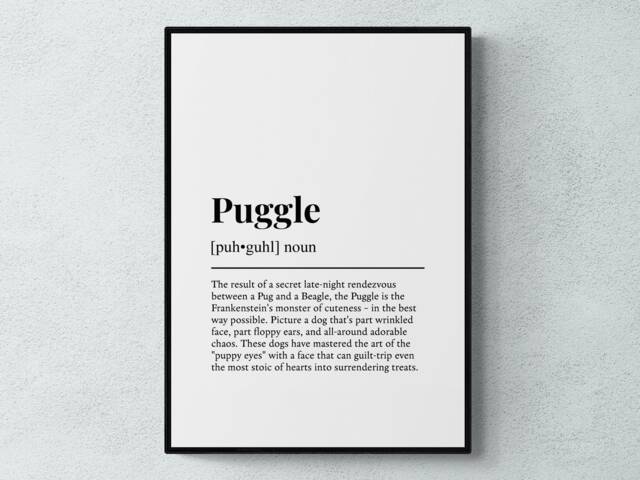 Puggle Funny Definition Dog Wall Art Print by Etsy | ufurnish.com