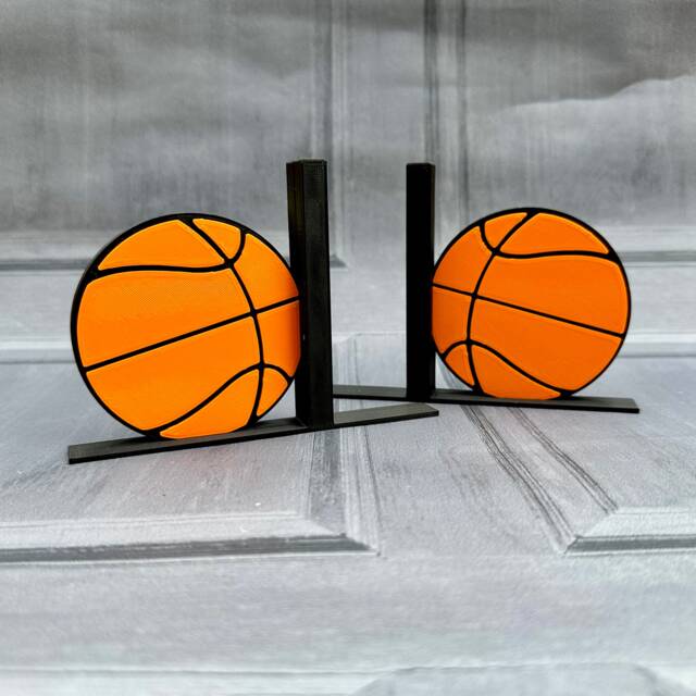 Basketball Bookends - 3D Printed Book Storage Children's Bedroom Gifts ...