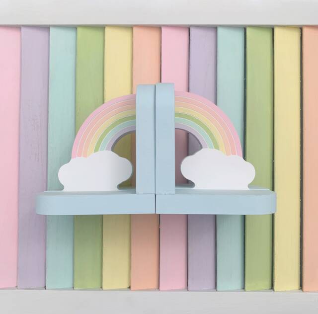 Rainbow Bookends, Rainbow Decor, Nursery, Baby Gift, Decoration, Pastel ...