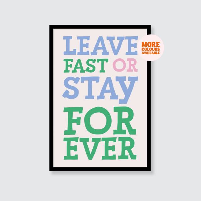 Sam Fender - Leave Fast Or Stay Forever Lyrics Wall Art Poster Print ...