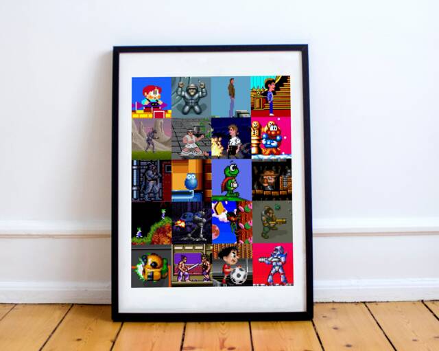 Commodore Amiga Heroes Pixel Art Print Retro Gaming Montage by Etsy | ufurnish.com