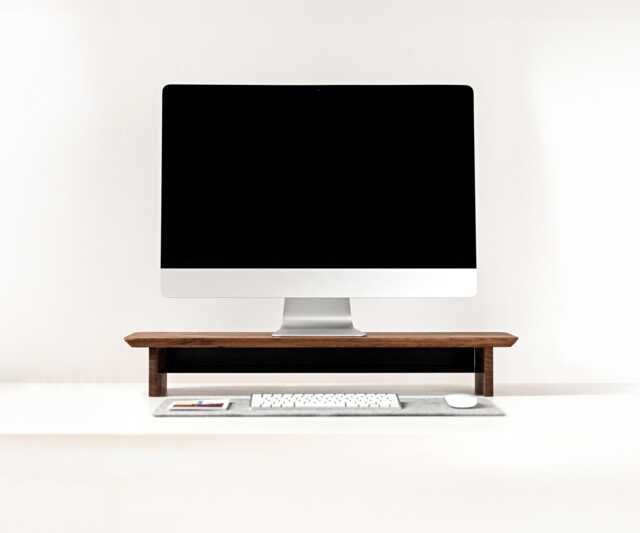 Wood Monitor Stand With Storage - Custom Engraved Desk Shelf Riser For ...