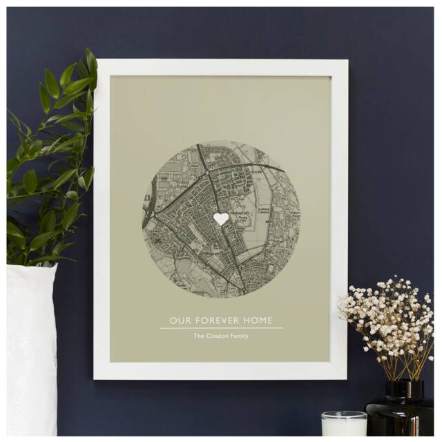 Custom Made Personalised Home Map Print Gift For New Home, Map Of Home ...
