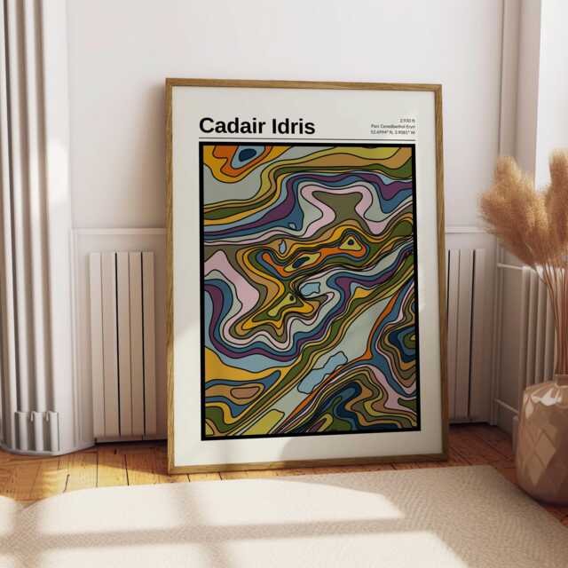 Cadair Idris Print - Map Art Mountain Contour Snowdonia A5, A4 Or A3 ...