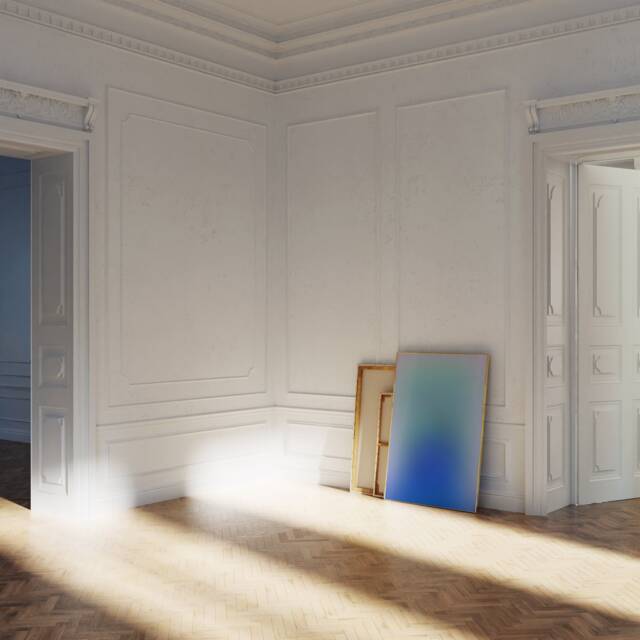 Blue Sunset Blur Gradient Print, Glow Aura Gradient, Apartment Decor ...