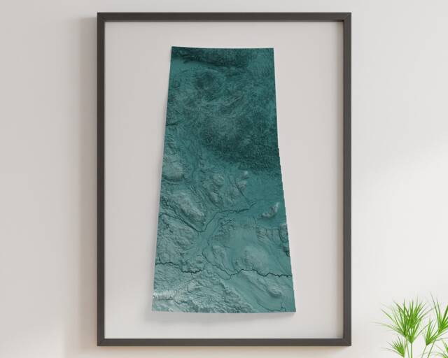 Saskatchewan - Shaded Relief Map Natural Topography by Etsy | ufurnish.com