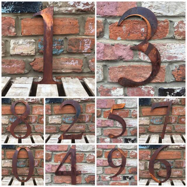 Large Rusty Metal House Number Industrial Wall Shop Display Sign - 12 ...