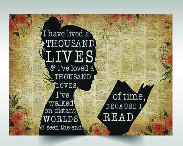 Book Girl Canvas Poster I Have Lived A Thousand Lives & I've Loved ...