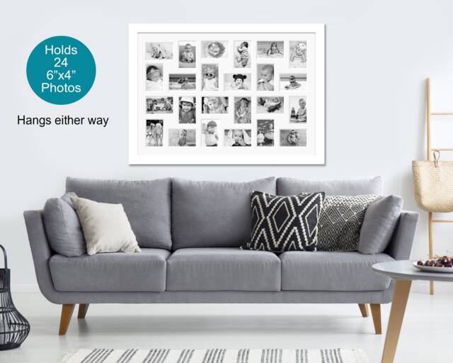 Large Multi-Photo Picture Collage Frame - Holds 24 6x4 Photos in A ...