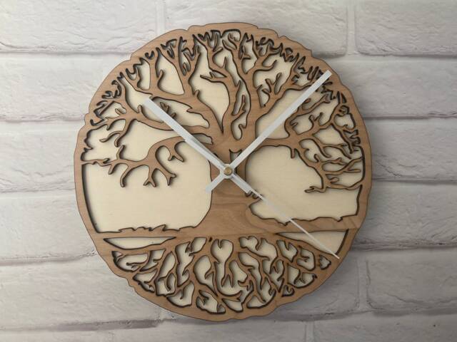 Tree Of Life Wood Two-Layer 3D Clock. Pagan, Wiccan, Yoga, Spiritual ...