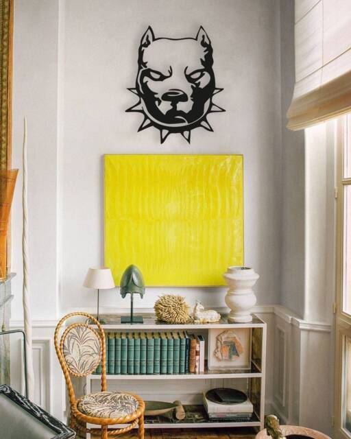 Pitbull Wood Wall Art, Geometric Bulldog Decor, 3D Minimalist Scary Dog ...