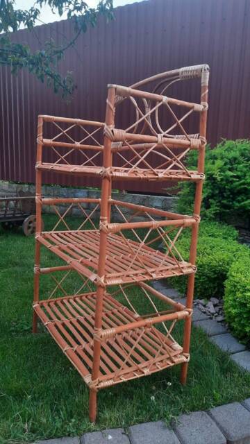 Rattan Rectangular Shelf, Wicker Book Shelf, Wicker Shelf, Wooden ...