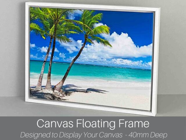 Deep Canvas Tray Frames. 40mm Deep. Five Different Colour Options. Floating Effect Frames For ...
