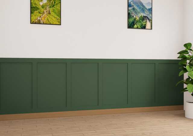 Wall Panelling Kit Shaker Style Moisture-Resistant Paintable Hdf Wood ...