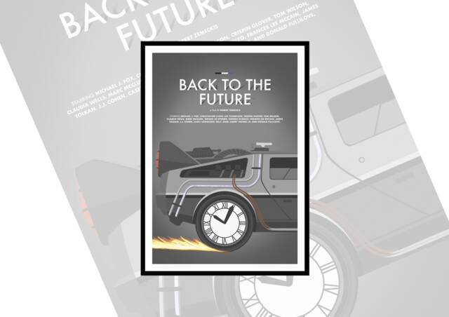 Back To The Future 1985 Inspired Minimalist Print, Alternative Movie ...
