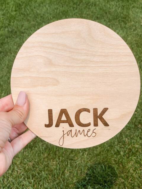 Footprint Baby Name Sign, Birth Announcement Newborn Photo Prop ...