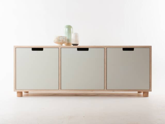 Oslo Forbo Low Sideboard/Console Cabinet Tv Unit Storage - Ash Feet ...