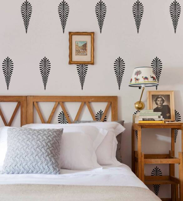 Fern Leaf Wall Decals - Modern Vinyl Decal Set, Botanical Decals, Gold ...