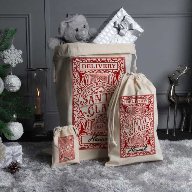 Christmas Santa Sack Stocking Traditional Present Bag by Etsy ...